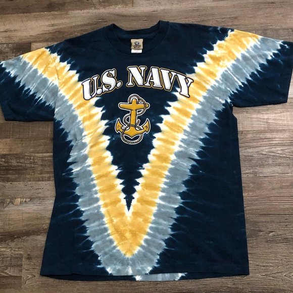 Liquid Blue | Shirts | Vintage Liquid Blue Usnavy Blue Yellow Tie Dye ...